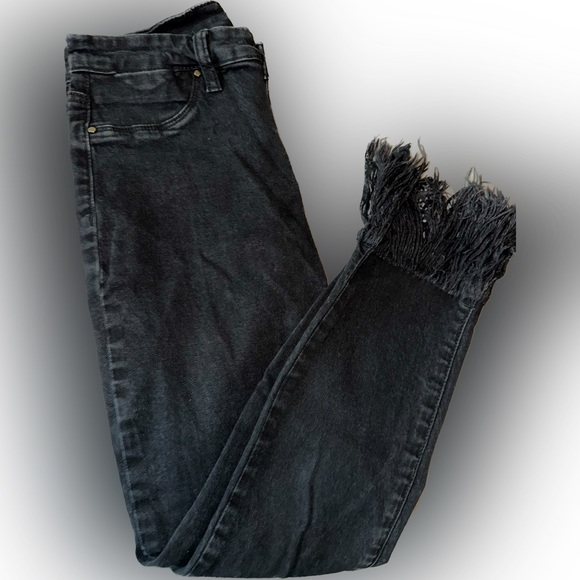 Blank NYC | Jeans | Blank Nyc Black Skinny Fringe Cropped Denim | Poshmark